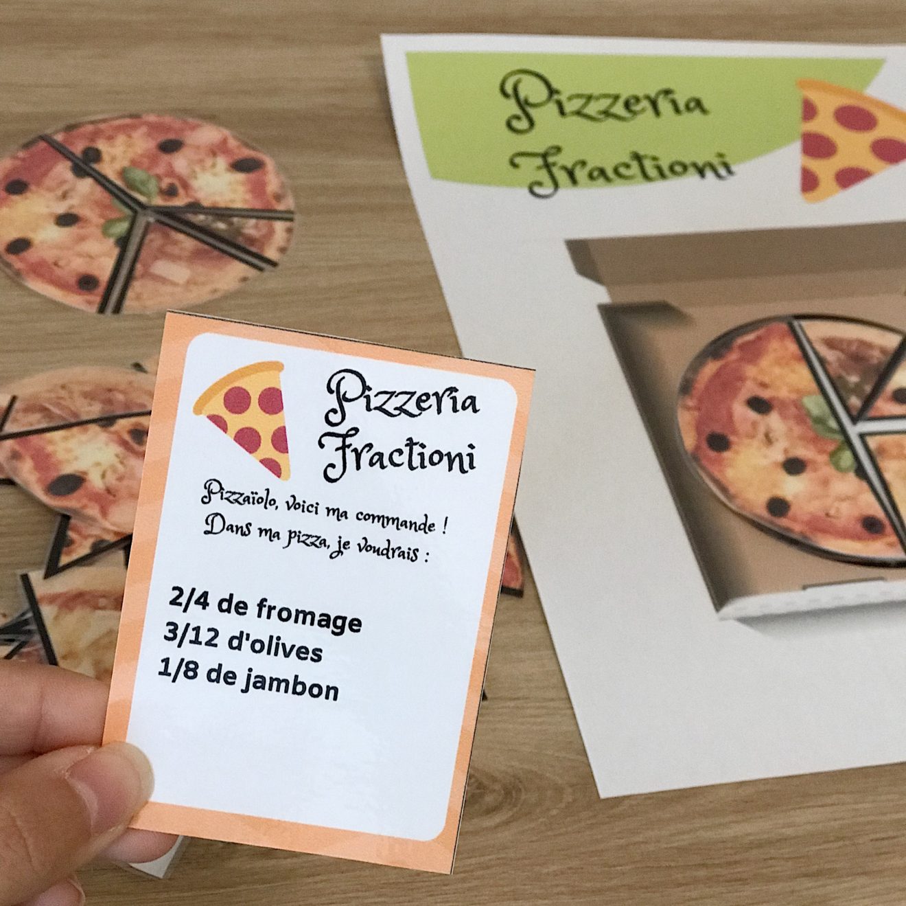 Jeu sur les fractions : les pizzas | Maitresse de la forêt