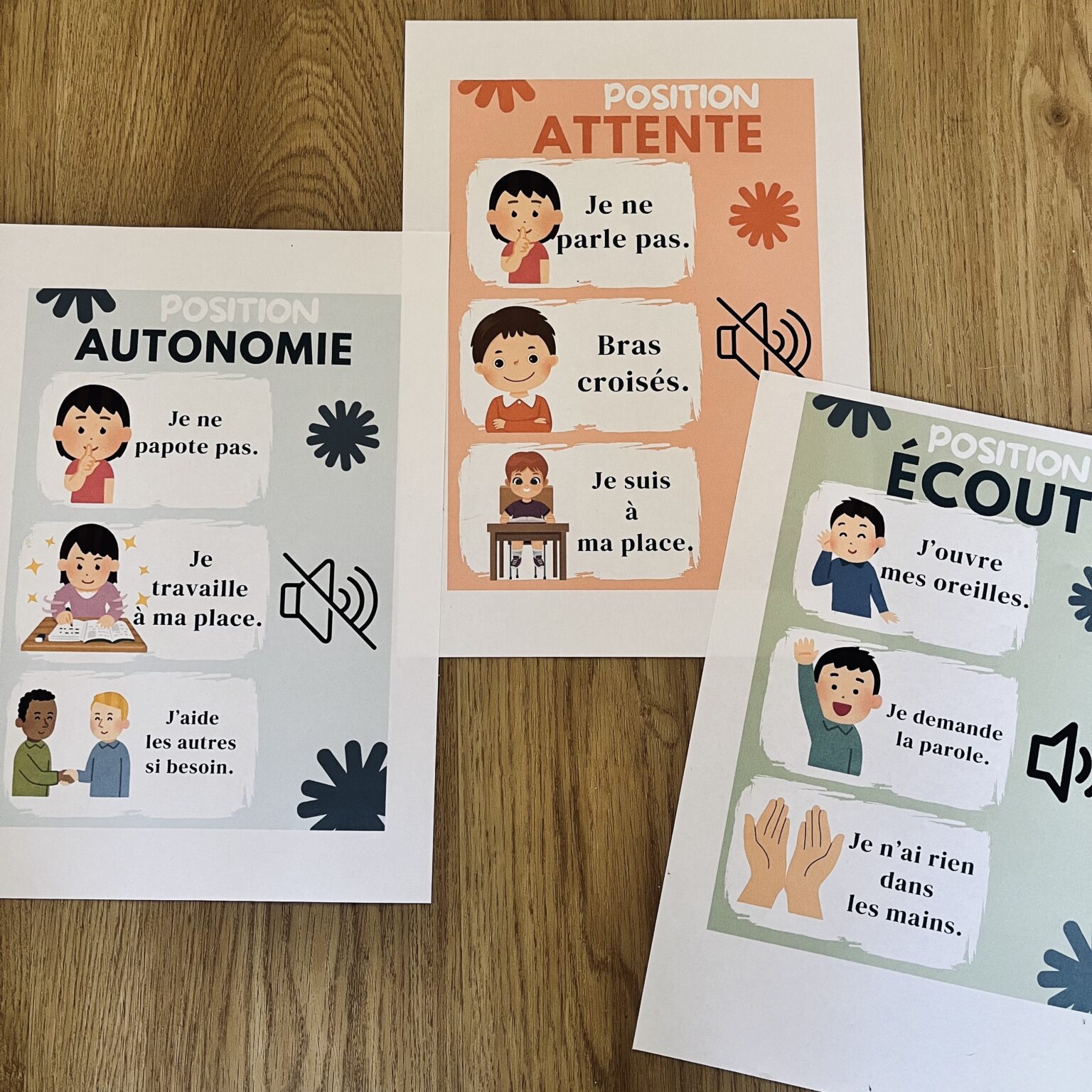 Les affiches "Position d'élève" | Maitresse de la forêt